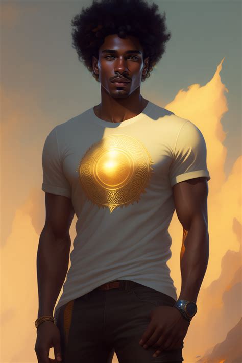 Lexica Young Man Sun Demigod With Golden Curly Hair Wearing Jeans