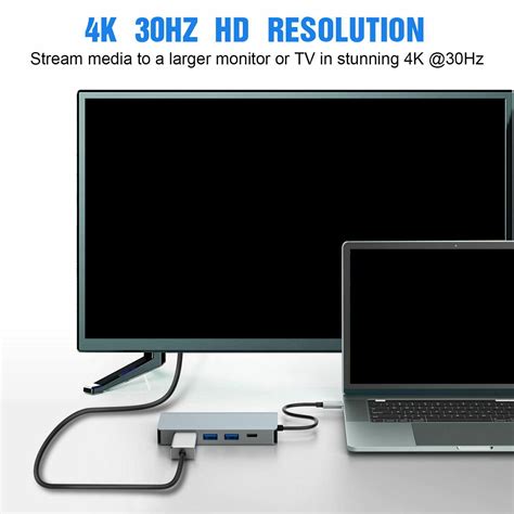 Usb C Hub Type C To Hdmi 4k 30hz Vga Usb 30 Hub Pd 5 In 1 Docking
