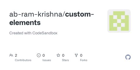 Github Ab Ram Krishnacustom Elements Created With Codesandbox