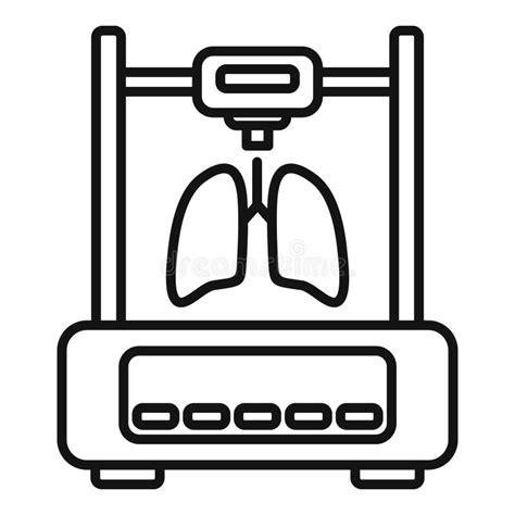 Organ Printer Bioprinting Icon Outline Vector Organ Monitor Stock