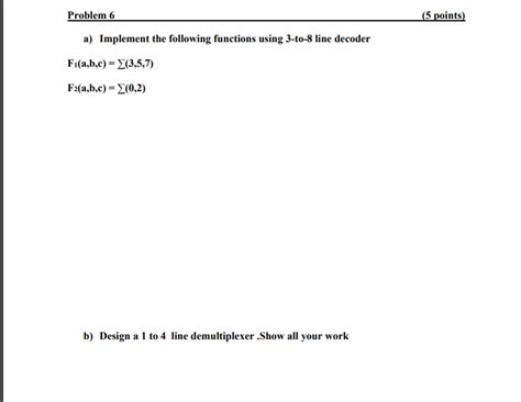 Solved 5 Points Problem 5 Simplify The Following Functions
