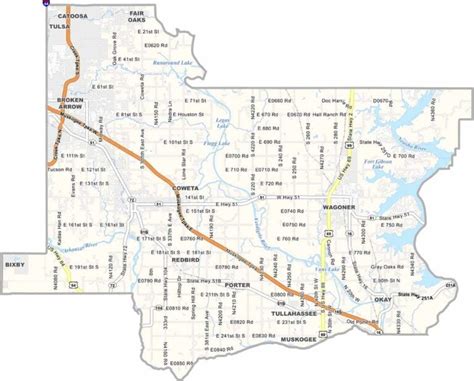 Wagoner County Map Oklahoma Us County Maps