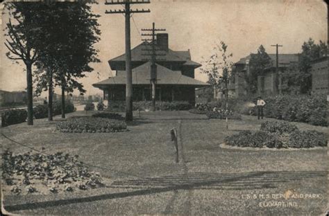 Ls And Ms Depot And Park Elkhart In Postcard