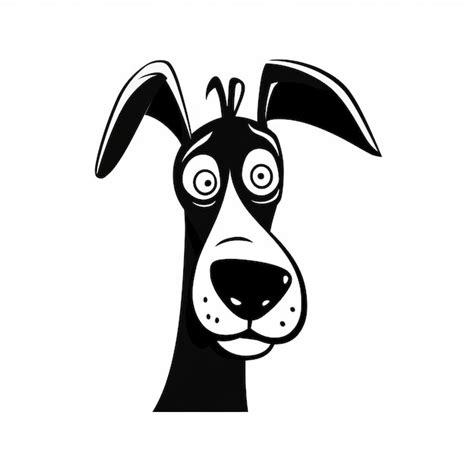 Perro De Dibujos Animados Con Orejas Grandes Y Ojos Grandes Sobre Un