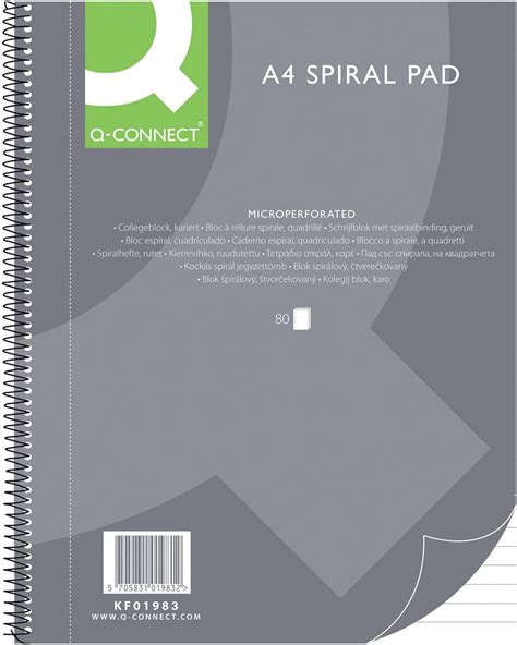 Q Connect Spiral Notebook A4 Lined 80 Sheets 160 Pagesnotebook Spiral Pad