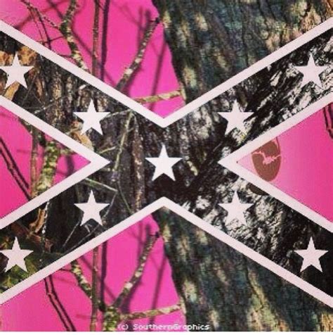 Pink Camo Rebel Flag