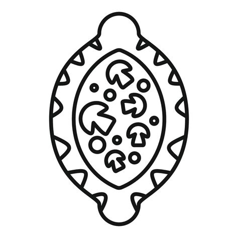 Baking Dish With Mushrooms Kitchen Utensil For Cooking Food Line Icon