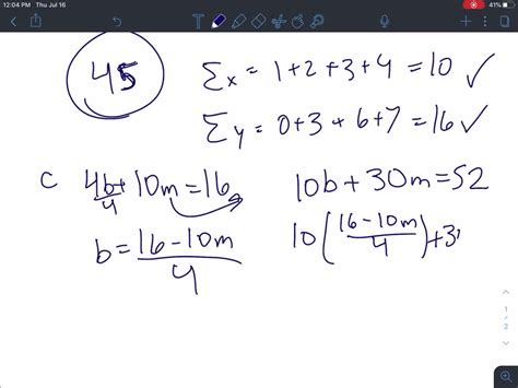 SOLVED This Exercise Shows How To Compute The Slope And The Y Intercept Of The Regression Line