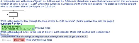 Solved A Rectangular Loop With Sides Of Length A 1 40 Cm And Chegg Com