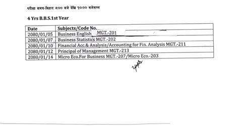 Tu Bbs 1st Year Exam Routine 2079 Updated Regular And Partial Top Nepali