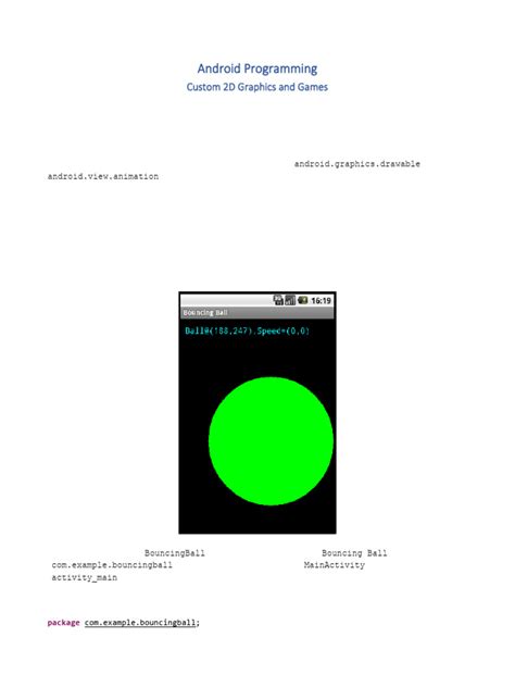 Android Programming Bouncing Game 2d Pdf Method Computer Programming Computer Programming