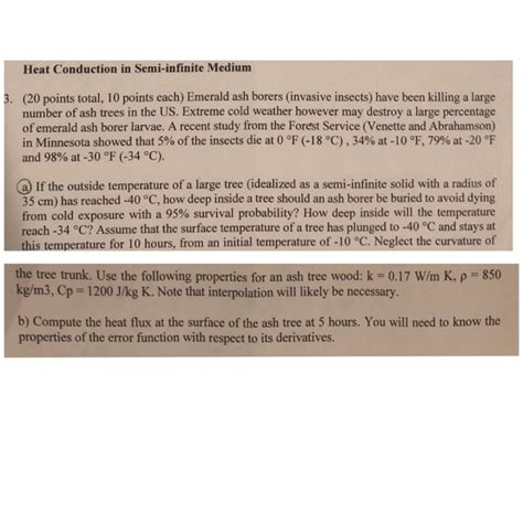 Solved Heat Conduction In Semi Infinite Medium 20 Points