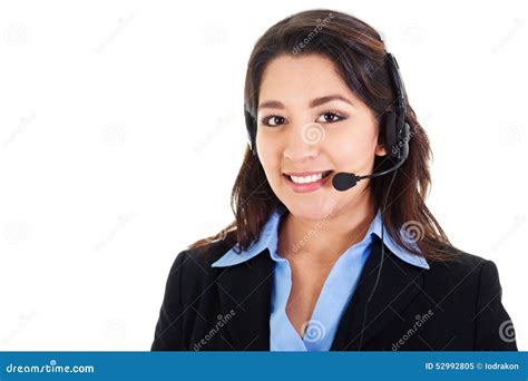Female Call Center Operator Stock Image Image Of Communication