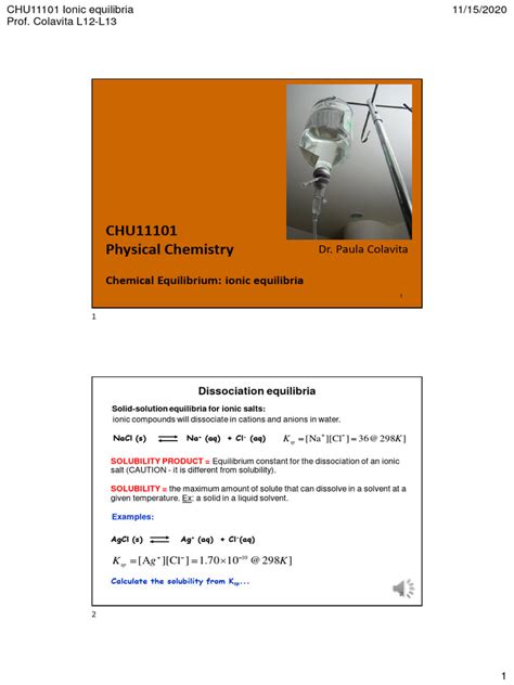 Ionic Equilibrium Pdf Chemical Equilibrium Solubility