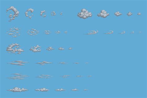 Free Clouds Pixel Art Asset Pack Behance
