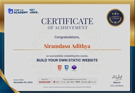 adithya siramdasu on linkedin nxtwave ccbp