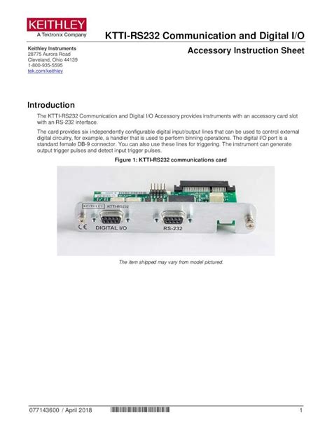 Pdf Ktti Rs232 Communication And Digital I O The Rs 232 Serial Port Can Be Connected To The