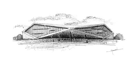 Urban Sketching At Qatar National Library Designed By Dutch Architect