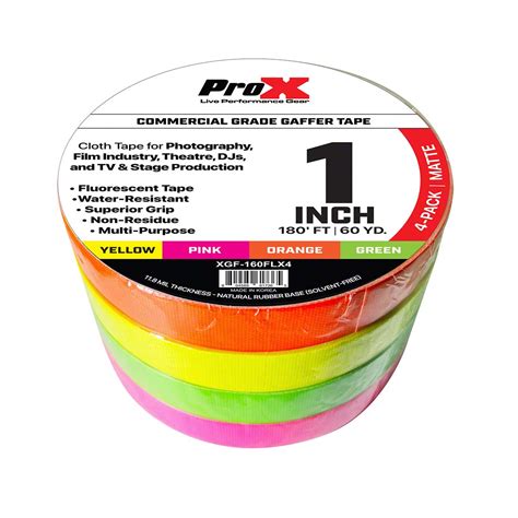Prox Gaffx™ 1 Multi Color Gaffers Tape 4 Pack 60 Yards Stagedrop
