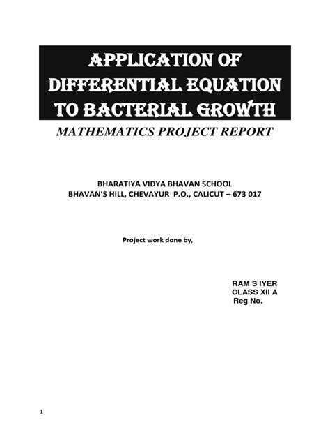 Mathematics Project Pdf Differential Equations Partial Differential Equation
