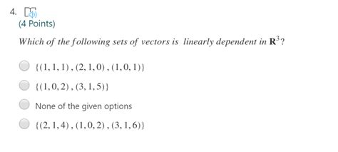 solved 4 5 4 points which of the following sets of