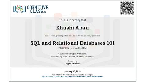 khushi alani on linkedin recently completed an intensive sql and