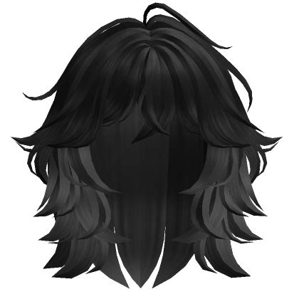 Grunge Fluffy Wolfcut Black Roblox Item Rolimon S