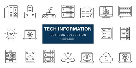 Tech Memory Storage Information Icon Set 46802520 Vector Art At Vecteezy