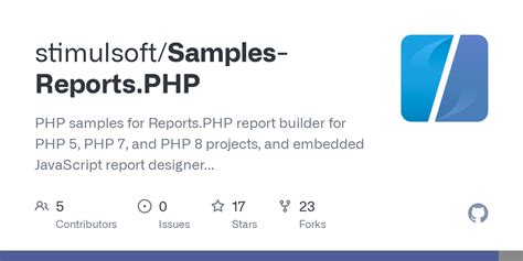 GitHub Stimulsoft Samples Reports PHP PHP Samples For Reports PHP Report Builder For PHP