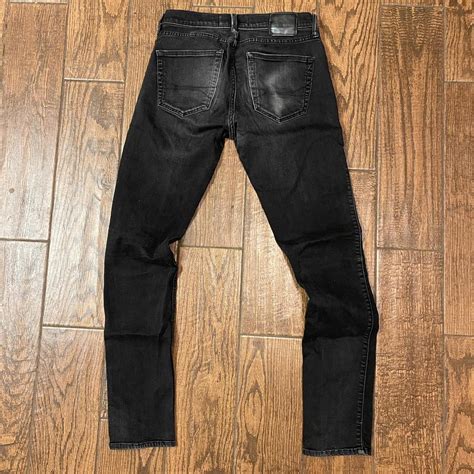 Black Skinny Stacked Denim Jeans Straightleg Denim Depop