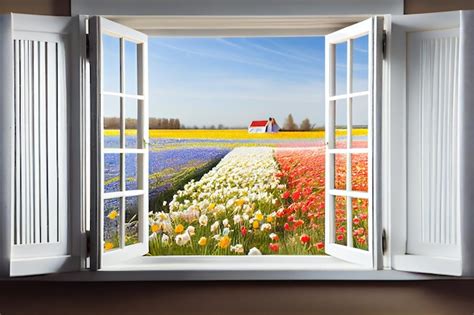 Premium Photo Window With Landscape View Open Window To The Garden