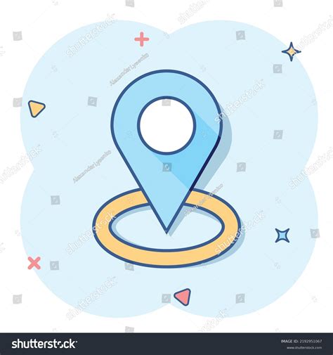 Vector Cartoon Pin Location Icon Comic Shutterstock