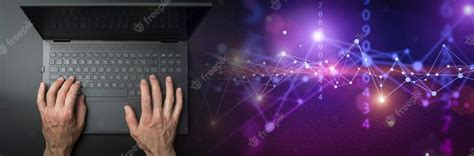 Premium Photo Big Data Technology Background Using A Laptop Against The Background Of
