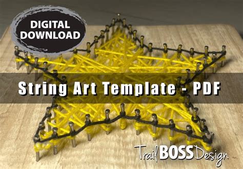 Quick And Simple Printable String Art Star Template Instant Download