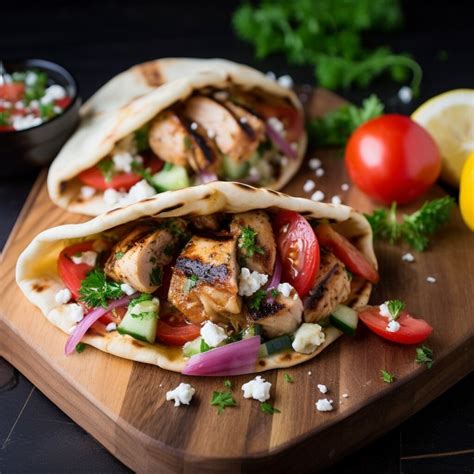 Grilled Chicken Pitas With Greek Salsa