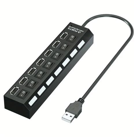 7 Usb Plug Adapter Black Black Metal Mercantile