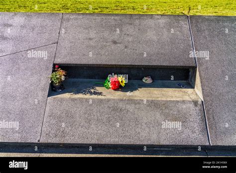 Placed Mementoes On Walkway Leading To The Wall Of Names From The