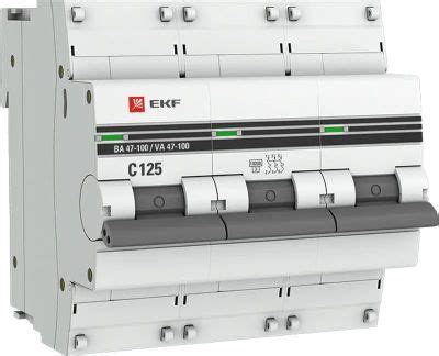 Выключатель автоматический EKF PROxima mcb47100-3-125C-pro 125A тип C ...