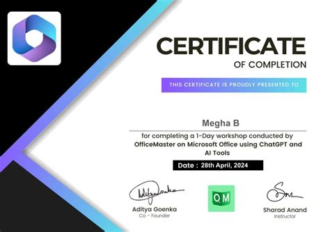 Megha Bhandary On Linkedin Dear All I Have Successfully Completed The Microsoft Office Using…