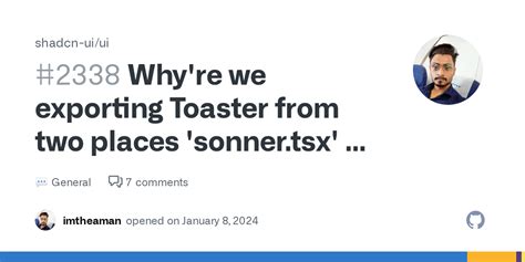 Whyre We Exporting Toaster From Two Places Sonnertsx And Toastertsx · Shadcn Ui Ui
