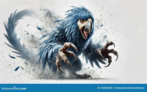 Mythological Monster Abstract Macaw Parrot Stock Illustration