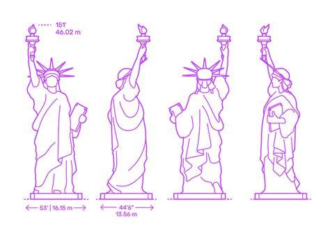 Statue Of Liberty Dimensions And Drawings