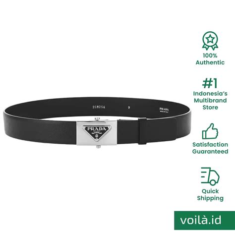 Jual Prada Prada Saffiano Metal Triangle Logo Belt 35mm Black Original