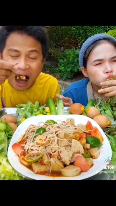 ตำซั่วขนมจีนใส่หมูย่อ Youtube