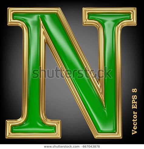 Vector Letter N Gold Solid Alphabet 库存矢量图（免版税）667043878 Shutterstock