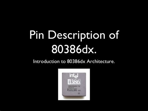 Pin Description Diagram Of Intel 80386 Dx Microprocessor