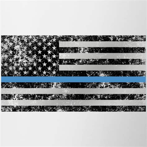 Identitee Thin Blue Line American Flag Distressed Coffeetea Mug