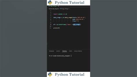Creating Date Ranges In Python Python Tutorial Youtube