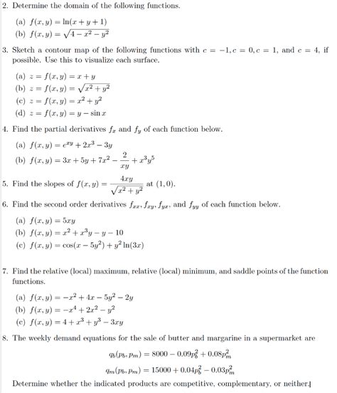 Solved Determine The Domain Of The Following Functions Chegg
