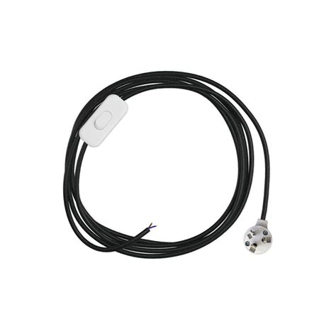 Table Light Wiring For 2 Core Cable With Plug Black
